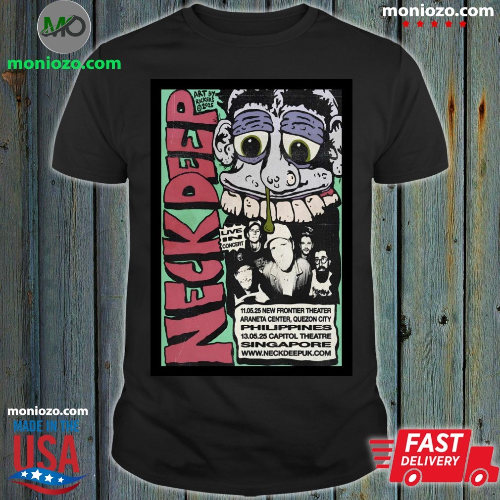 Premium Neck Deep Art By Rickers 2025 Tour South East Asia Poster T-shirt